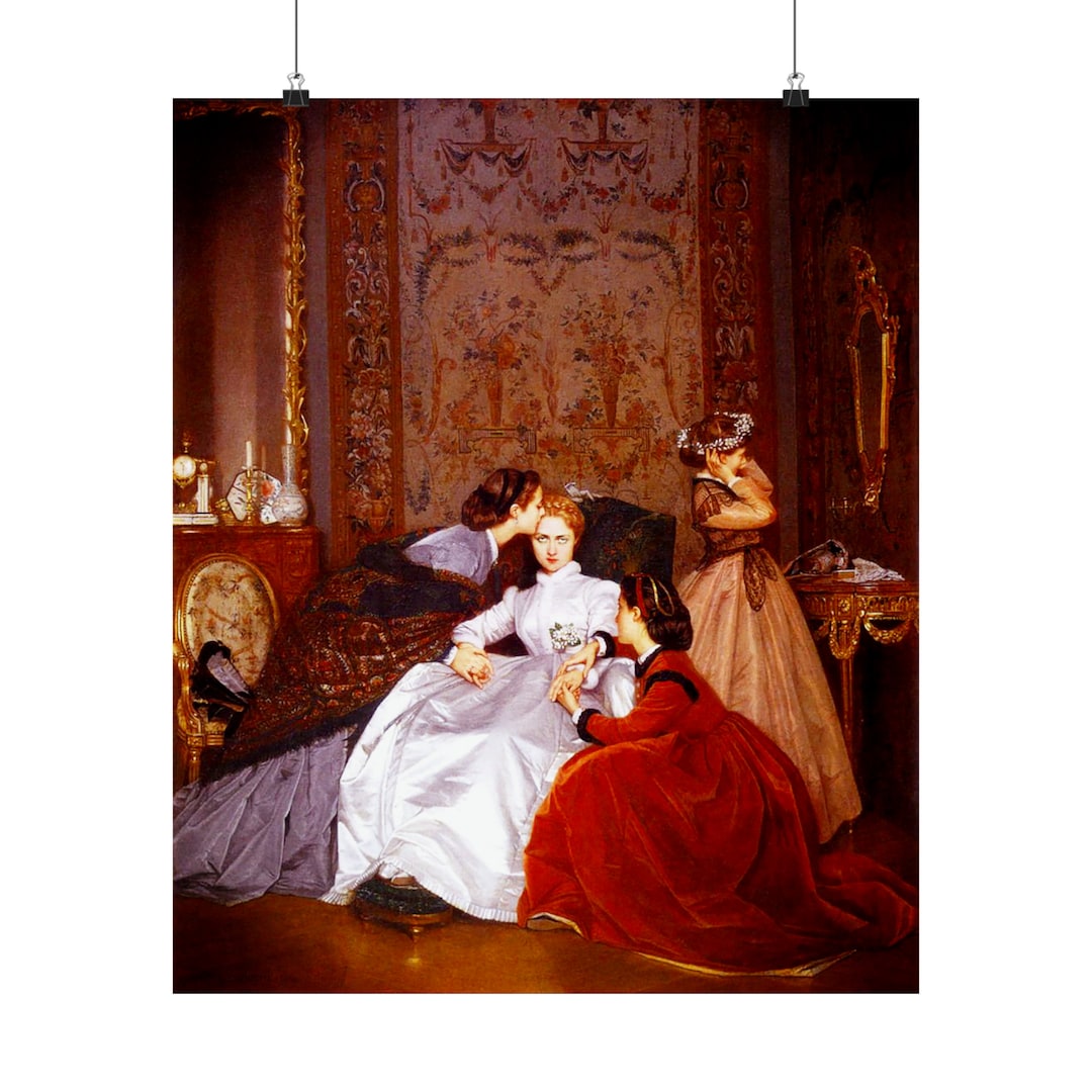 The Hesitant Fiancée, Auguste Toulmouche, 1866 Poster Repro Fine Art ...