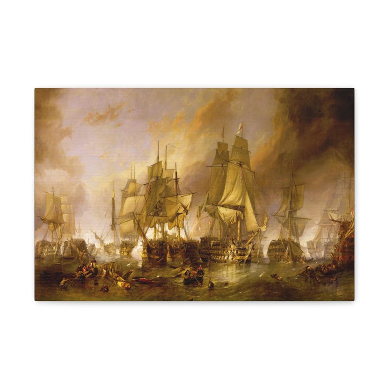 The Battle of Trafalgar, William Stanfield, Nautical Canvas, Maritime ...