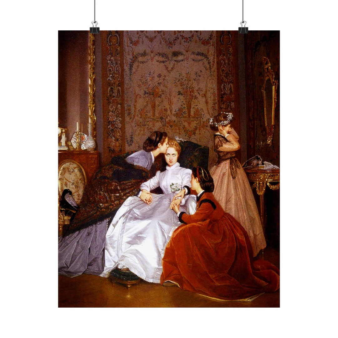 Auguste Toulmouche, the Hesitant Fiancée, 1866 Repro on Museum-grade ...