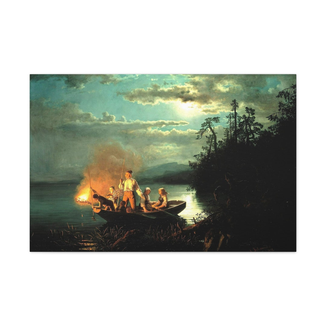 Fishing With a Harpoon Hans Gude 1851 Reproduction Fine - Etsy