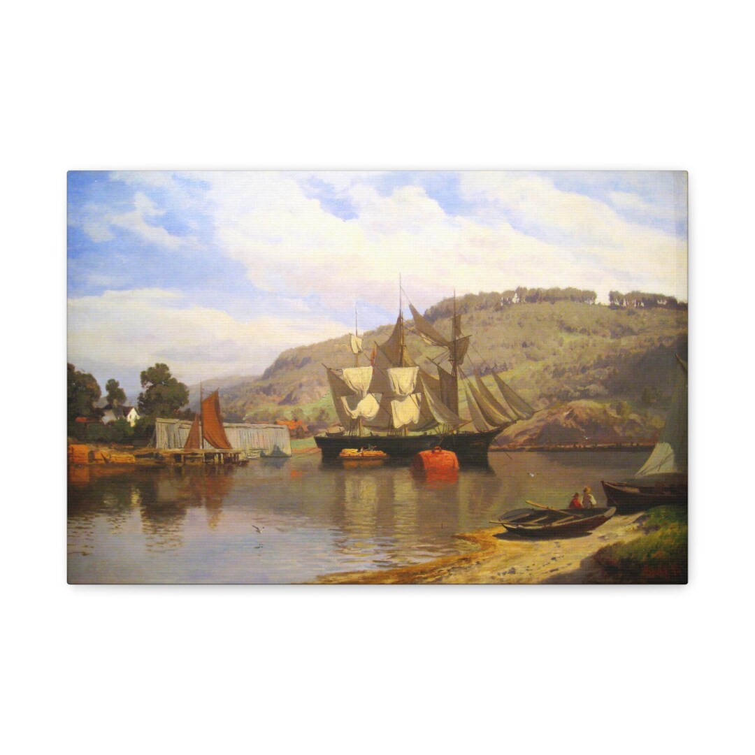 Drying the Sails, Hans Gude, 1874 Reproduction | Fine Art | Famous ...