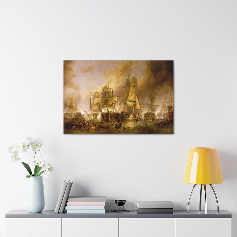 The Battle of Trafalgar, William Stanfield, Nautical Canvas, Maritime ...