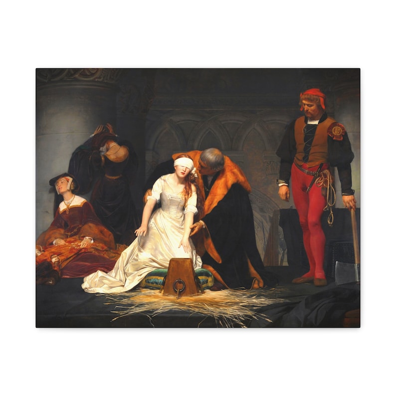 Execution of Lady Jane Grey, Paul Delaroche, 1833 Reproduction, French ...