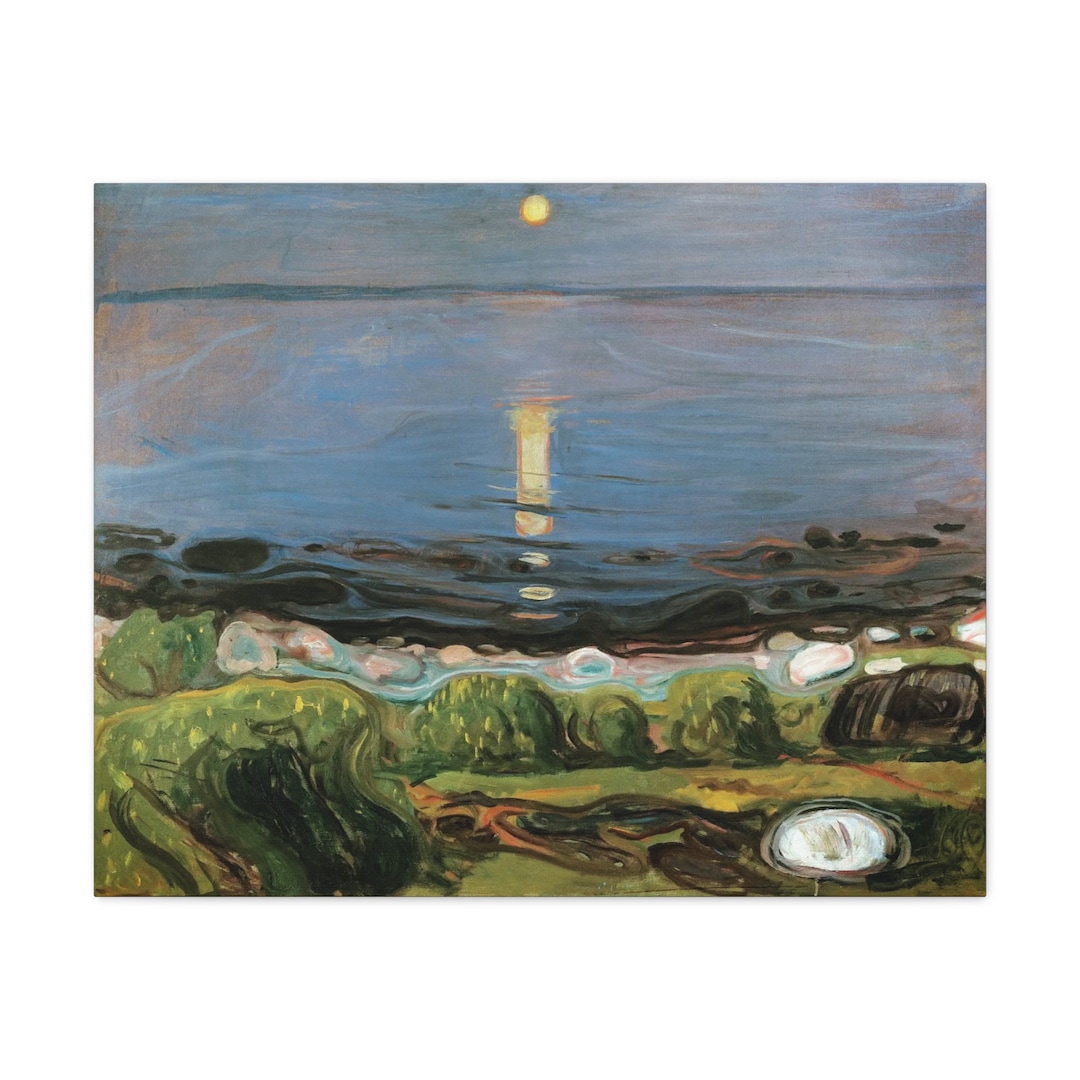 Summer Night by the Beach, Edvard Munch, 1903 Reproduction Famous ...