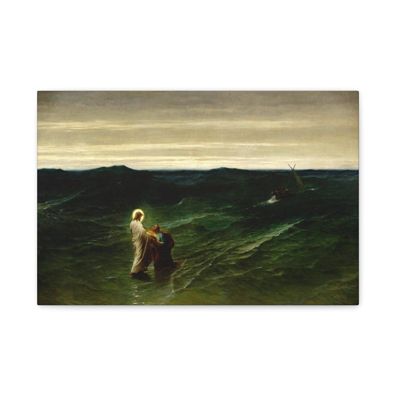 Jesus Pulling Out Of Water Etsy