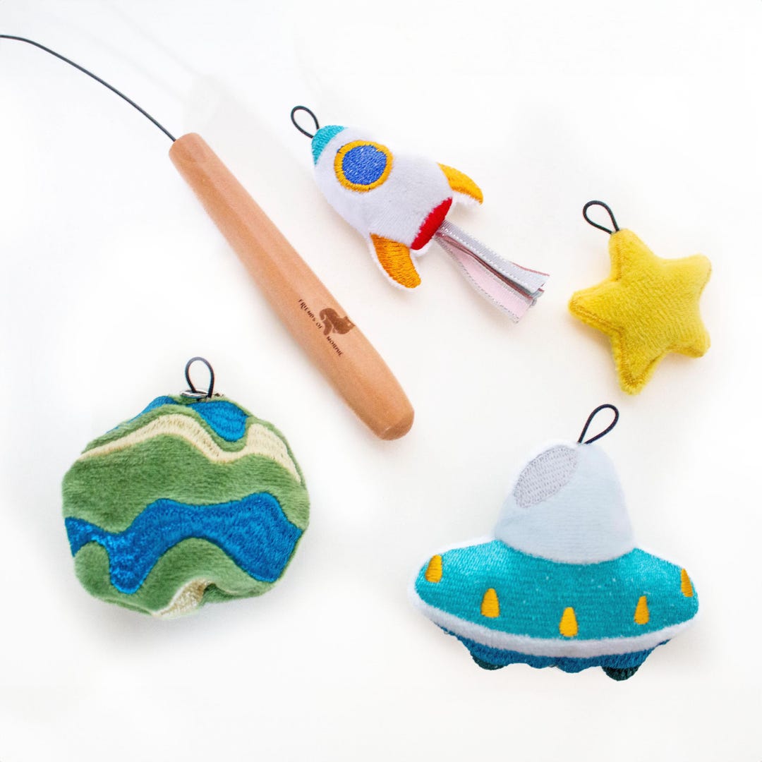 Cat Wand With Interchangeable Charms | Interactive Cat Toys - Etsy