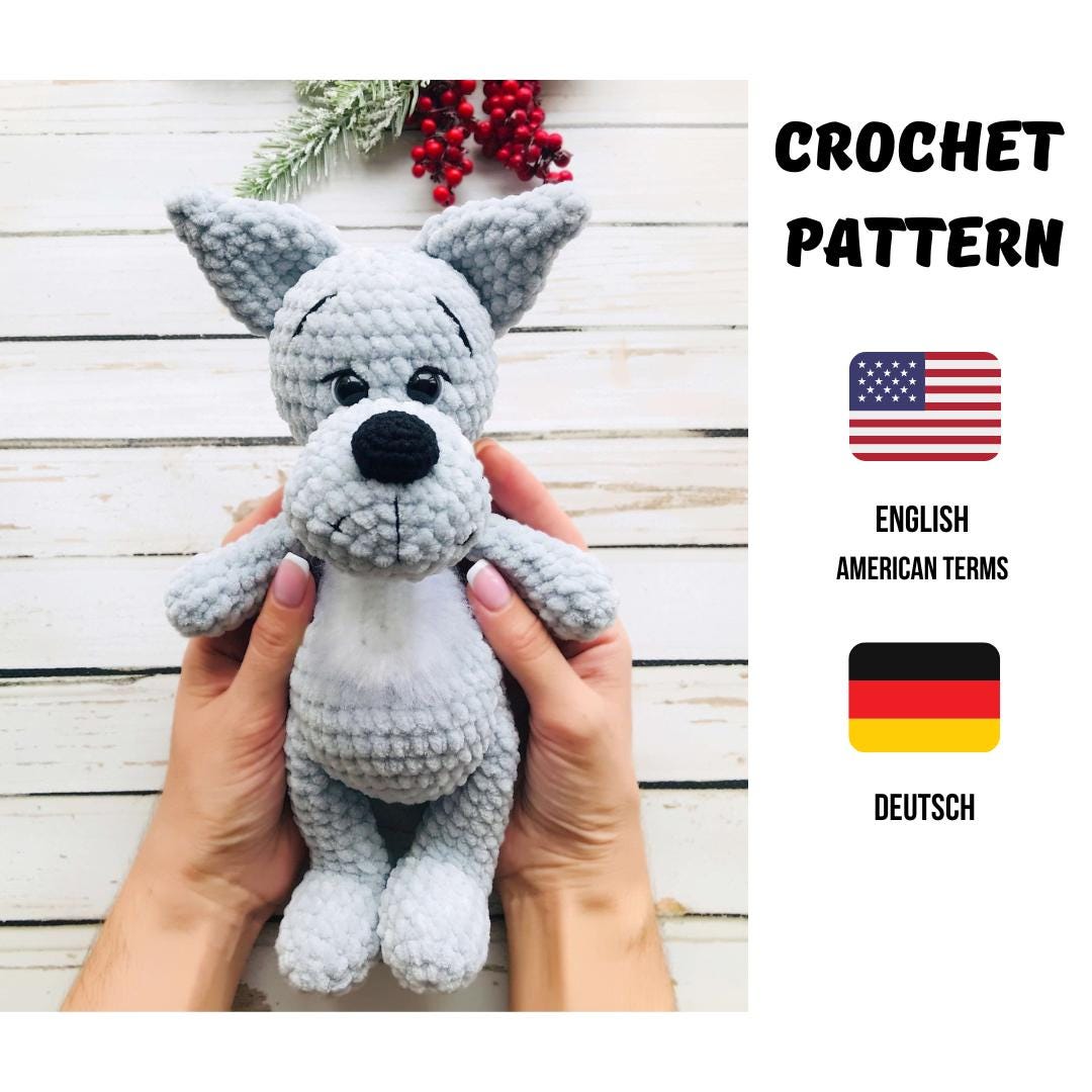 Plush Wolf Crochet Pattern – Wolf Amigurumi Crochet Pattern PDF, 25 Cm ...