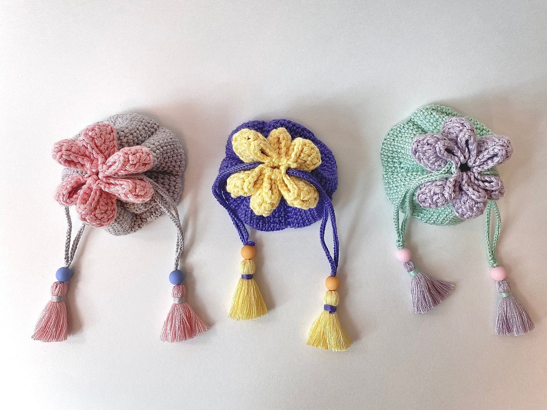 Crochet Flower Drawstring Bag-gifts Goodie Bag - Etsy