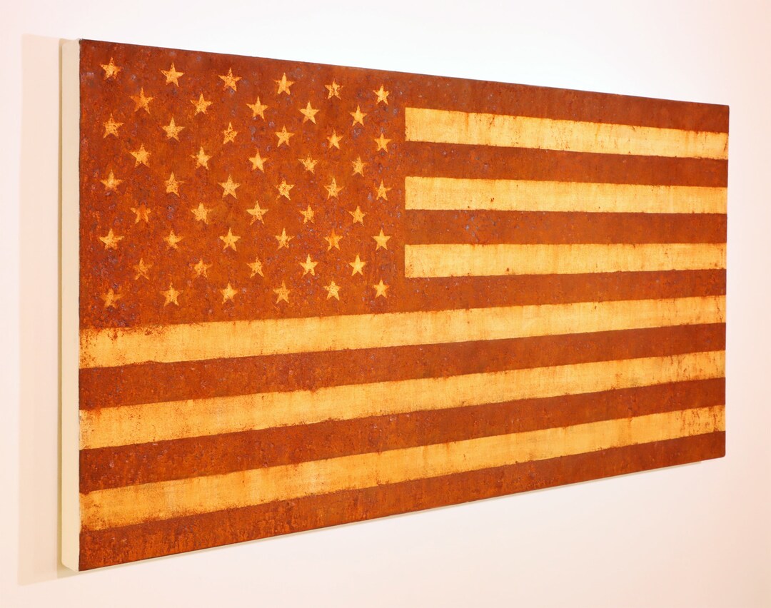 ETERNAL RAIN - USA Flag - Painting - Rust and Acrylic on Canvas ...