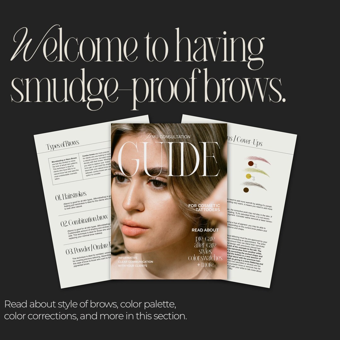 DIGITAL PMU Consultation Book | Pre + After Care, Styles, Realistic ...