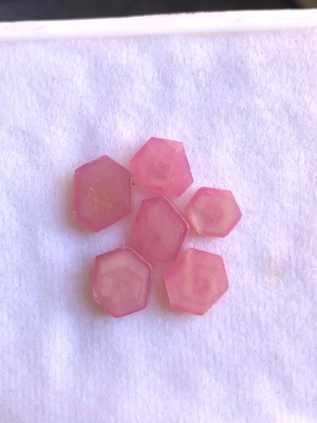 Rare! Polished Ruby Johnson Rough, 6 Piece Natural Cut Form Gemstone 16 ...