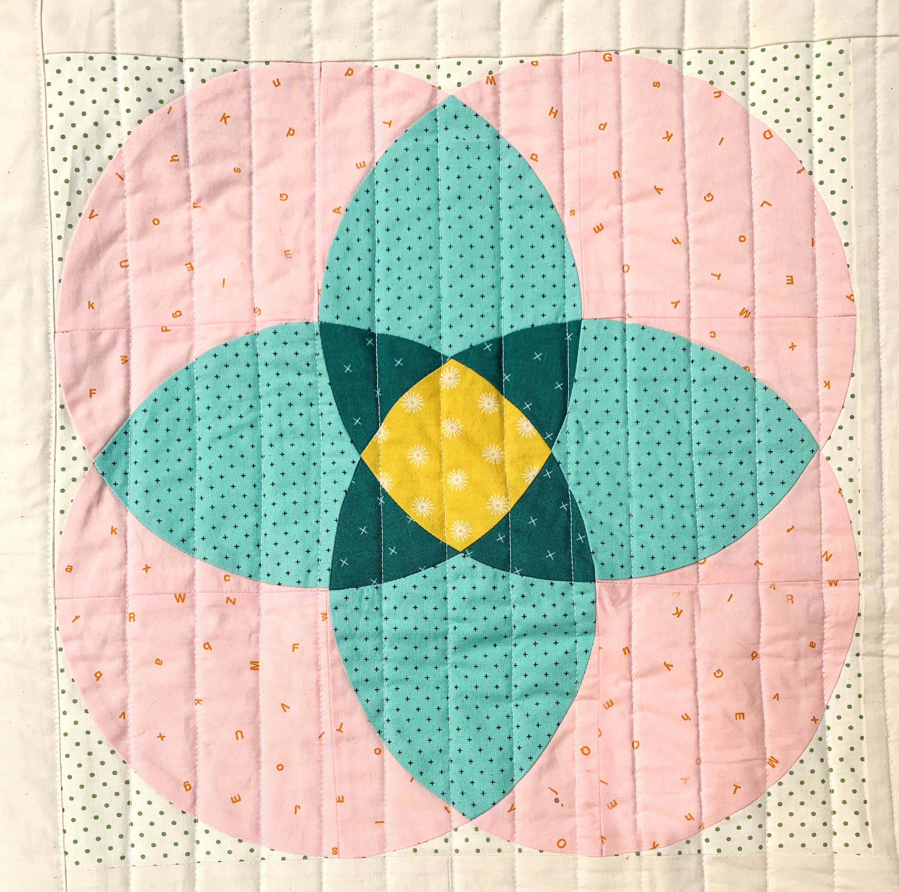 Folk Festival Quilt Pattern: Modern Curvy Floral Design, Fat Quarter ...