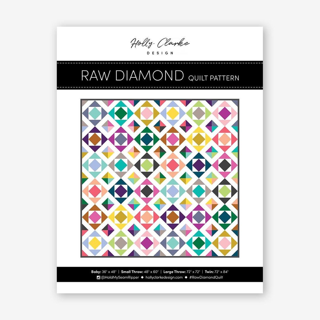Raw Diamond | Modern Quilt Pattern | Fat Quarter Quilt Pattern | Raw ...