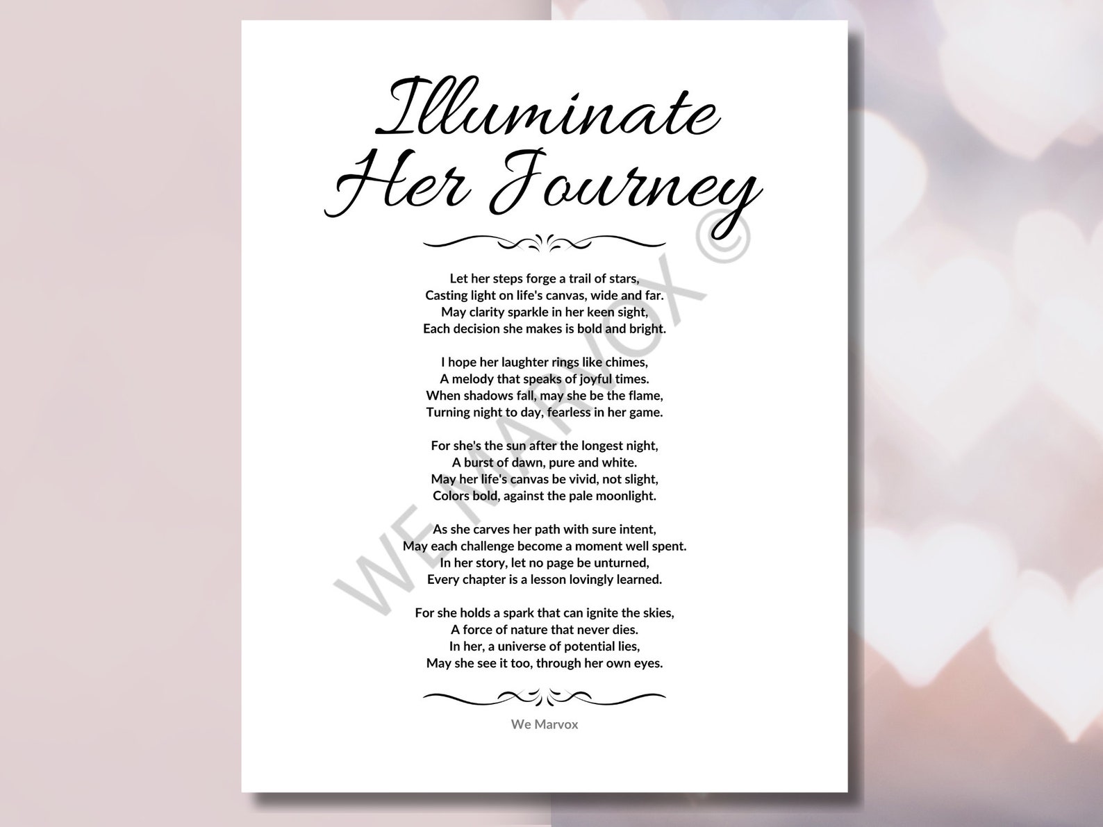 Illuminate Her Journey - Inspirational Poem for Empowerment, Personal ...