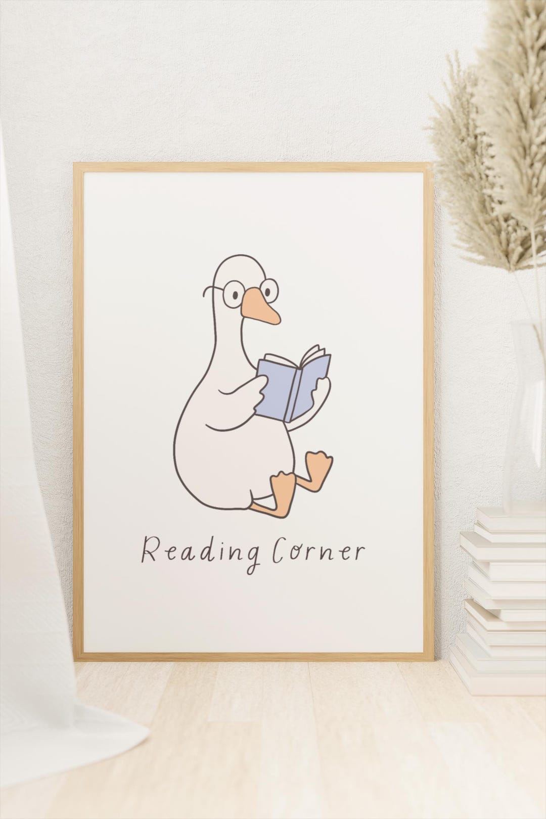 Printable Reading Goose Poster – Calm Wall Art for Therapists ...