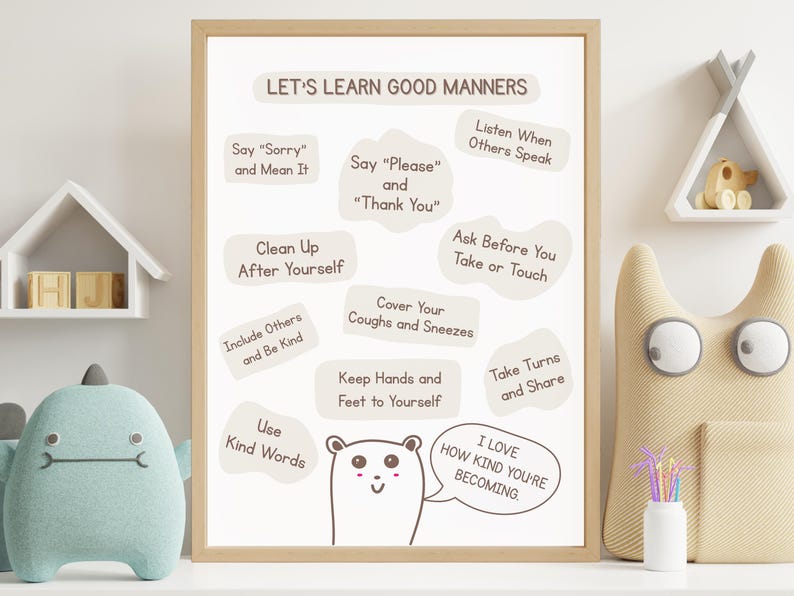 Good Manners Poster for Classroom – Behavior Chart Printable for ...