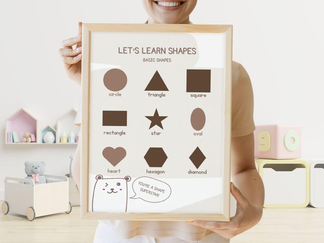 Printable Shapes Poster for Kids – Learn Basic Shapes Classroom Wall ...