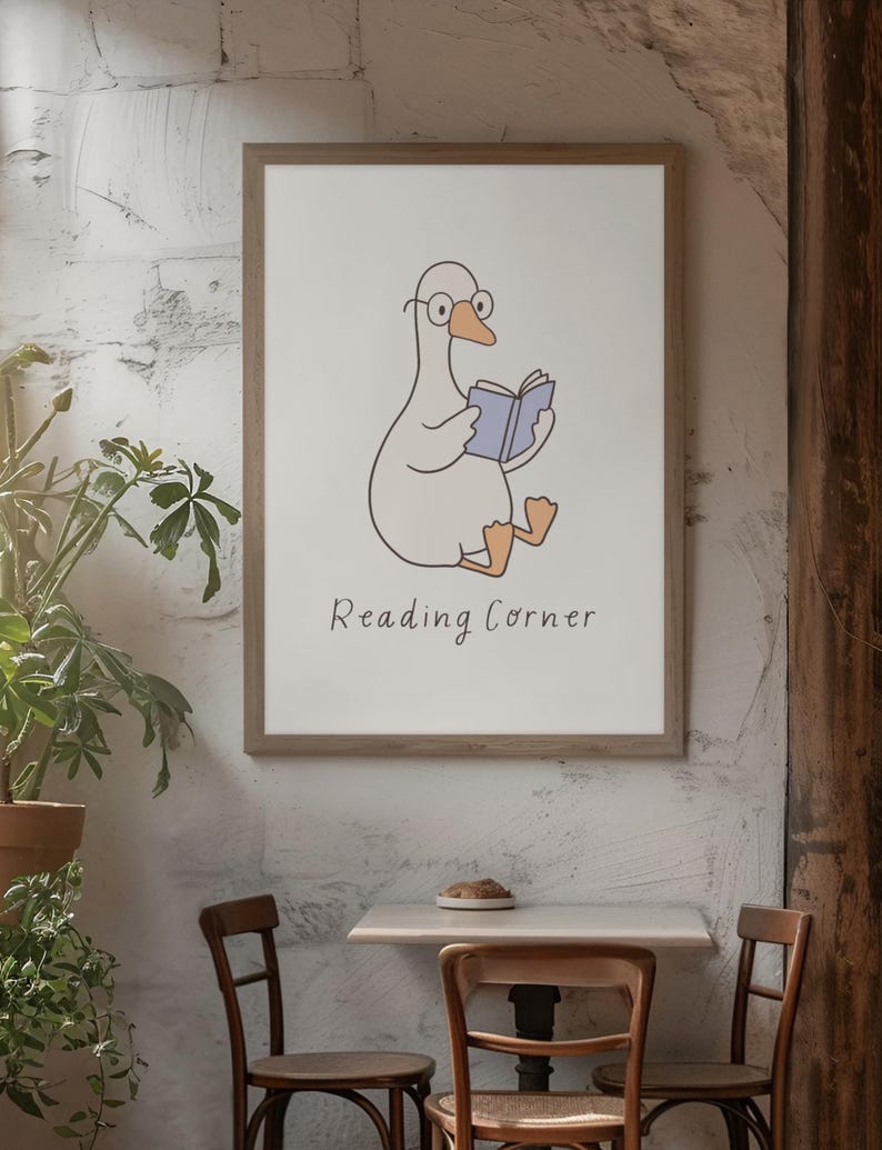 Printable Reading Goose Poster – Calm Wall Art for Therapists ...