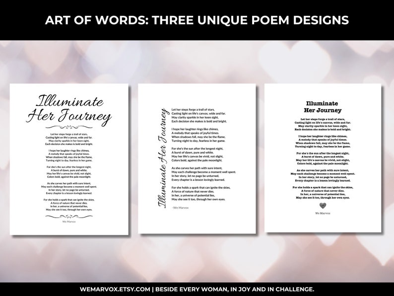 Illuminate Her Journey - Inspirational Poem for Empowerment, Personal ...