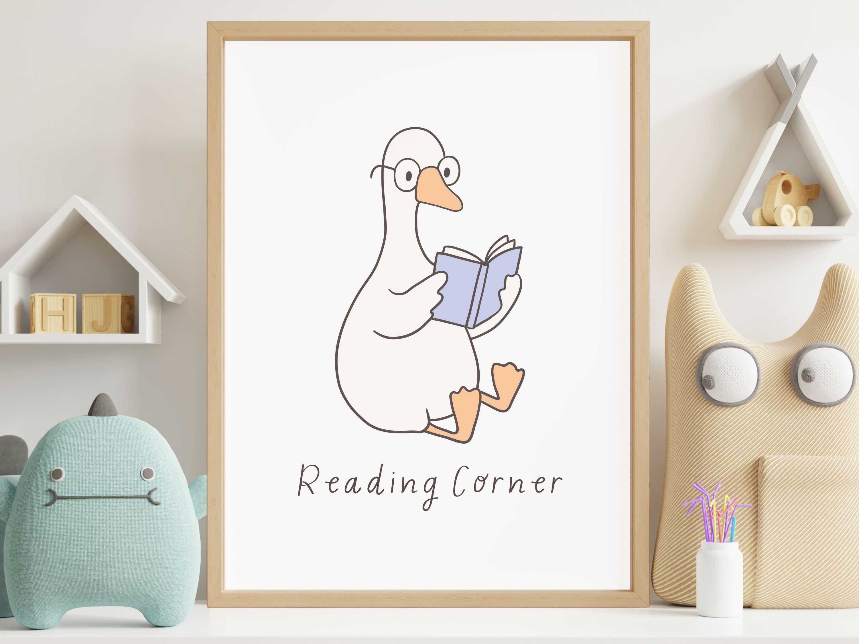 Printable Reading Goose Poster – Calm Wall Art for Therapists ...