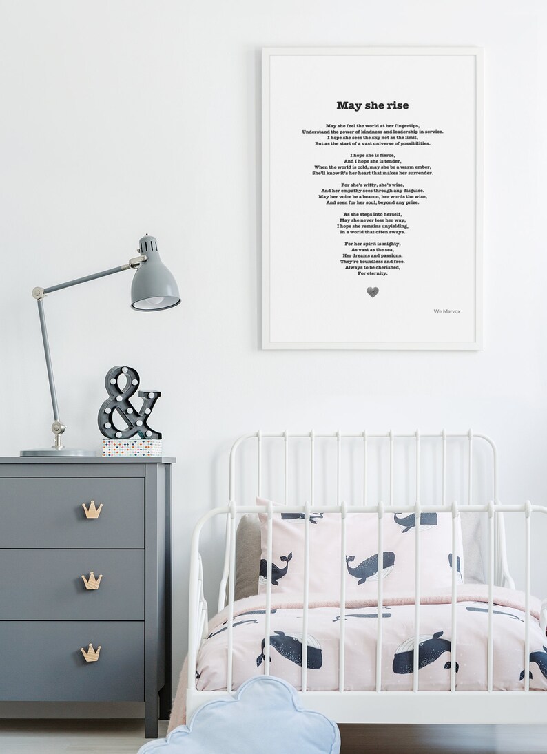 Inspirational Daughter Wall Art, 'may She Rise' Poem, Digital Download ...