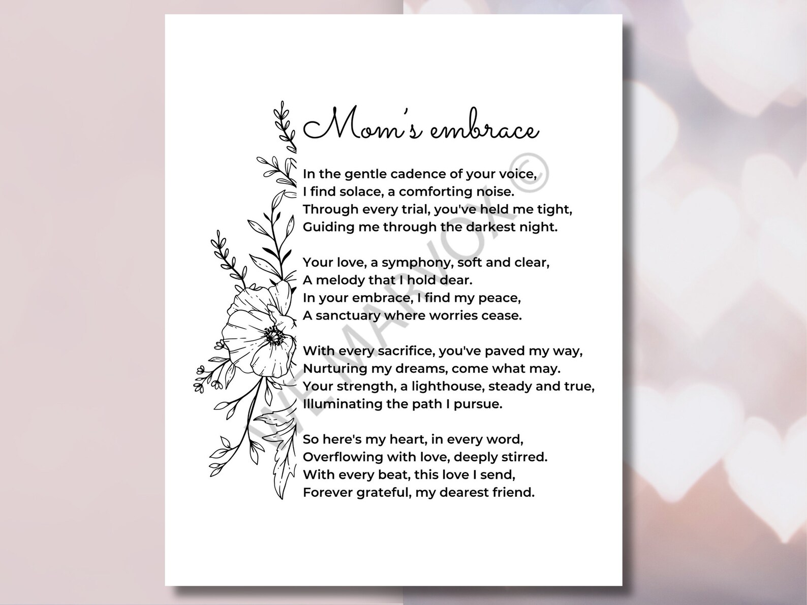 Mom's Embrace, A Heartfelt Poem for Mom, the Ultimate Mother's Day and ...