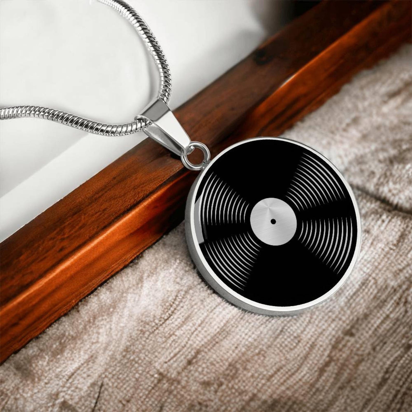 Custom Vinyl Record Necklace, Personalized Music Theme Jewelry, Gold ...