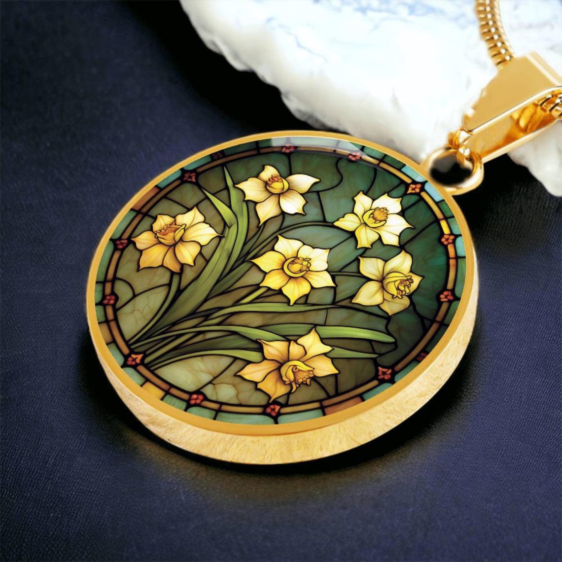 Daffodil Necklace Silver - 18K Gold Daffodil Flower Pendant Necklace ...