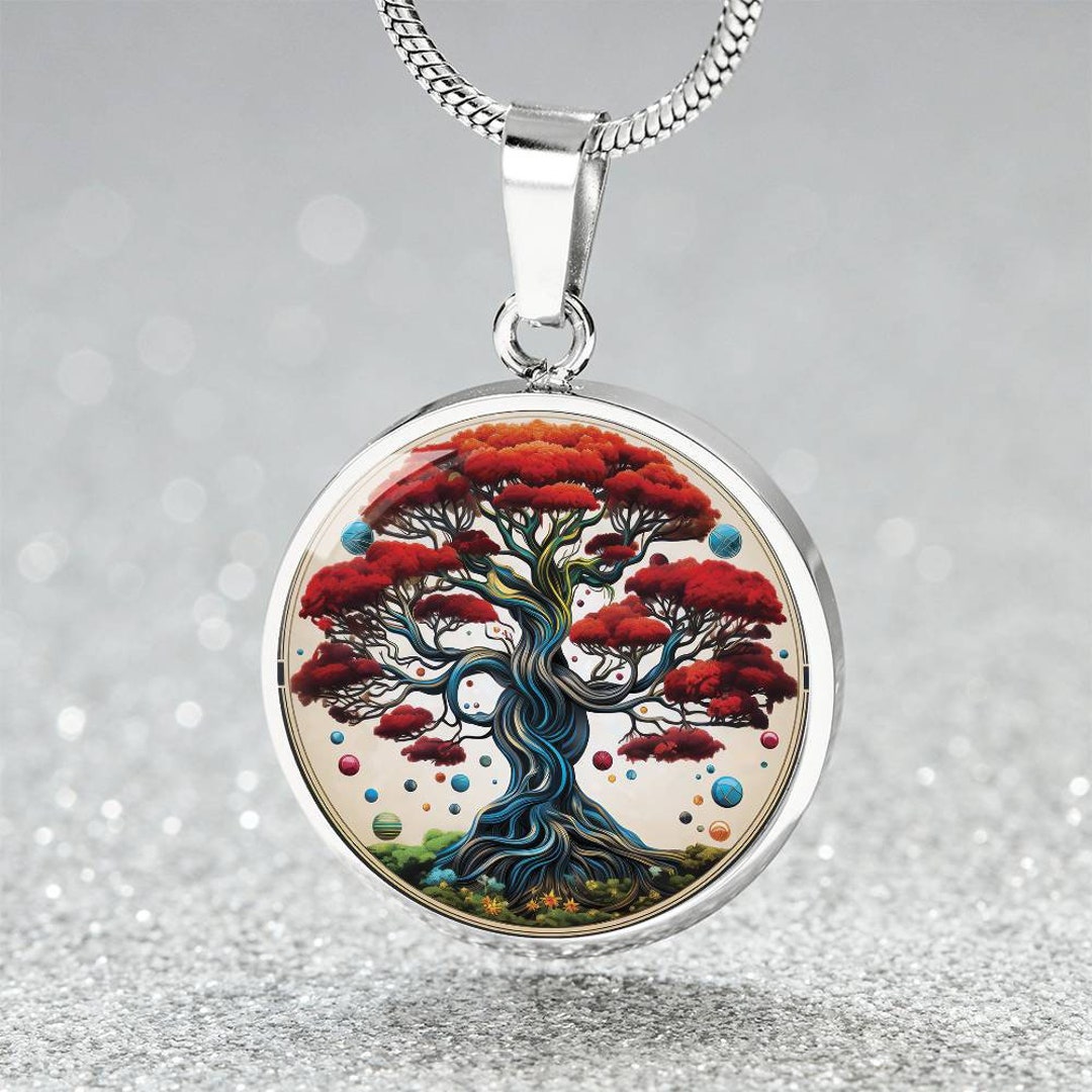 Tree of Life Necklace, Engraved Nature Jewelry, Personalized Family ...