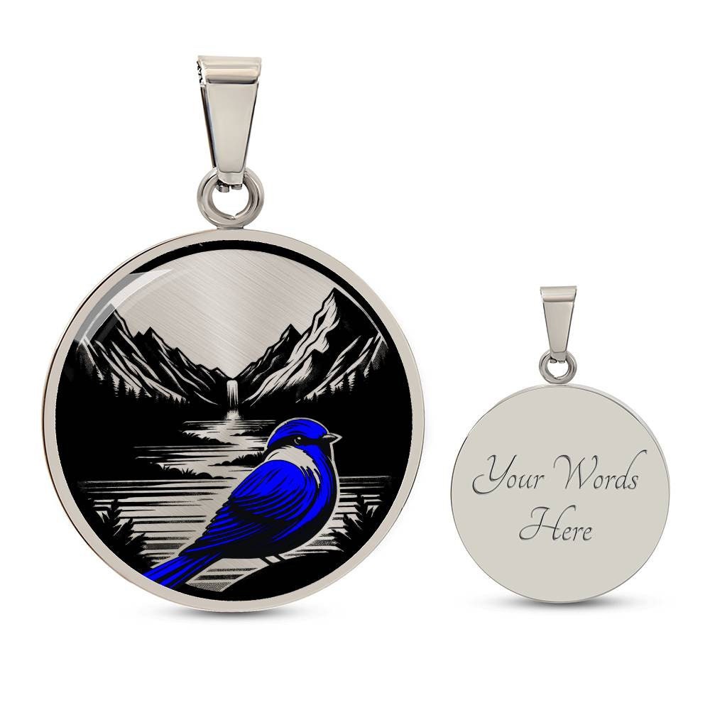 Bluebird Necklace, Golden Bird Jewelry Gifts for Her or Him, Idaho ...