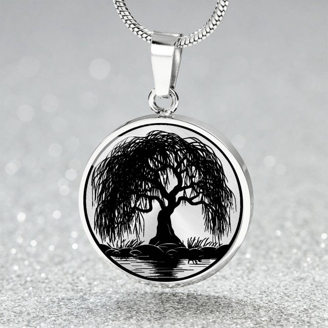 Weeping Willow Tree Necklace, Personalized Memorial Jewelry, Gold ...