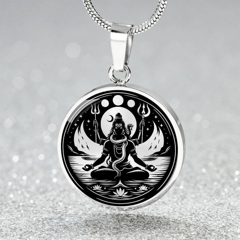 Lord Shiva Necklace, Personalized Trinity Protection Charm Pendant ...