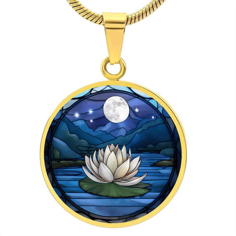 Water Lily Pendant Necklace, Bangle Bracelet or Keychain - July Birth ...