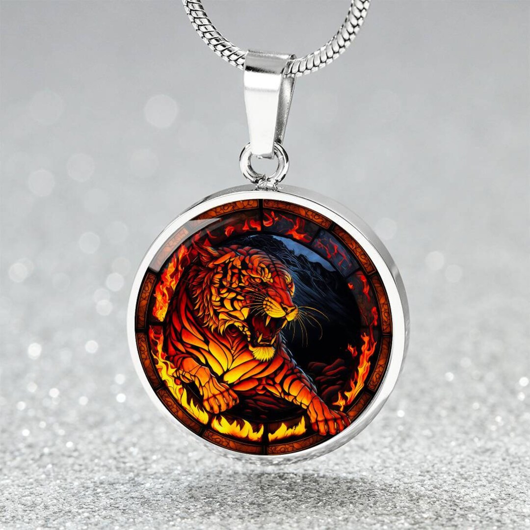 Engraved Tiger Necklace,zodiac Tiger Lover Gift for Year of the Tiger ...