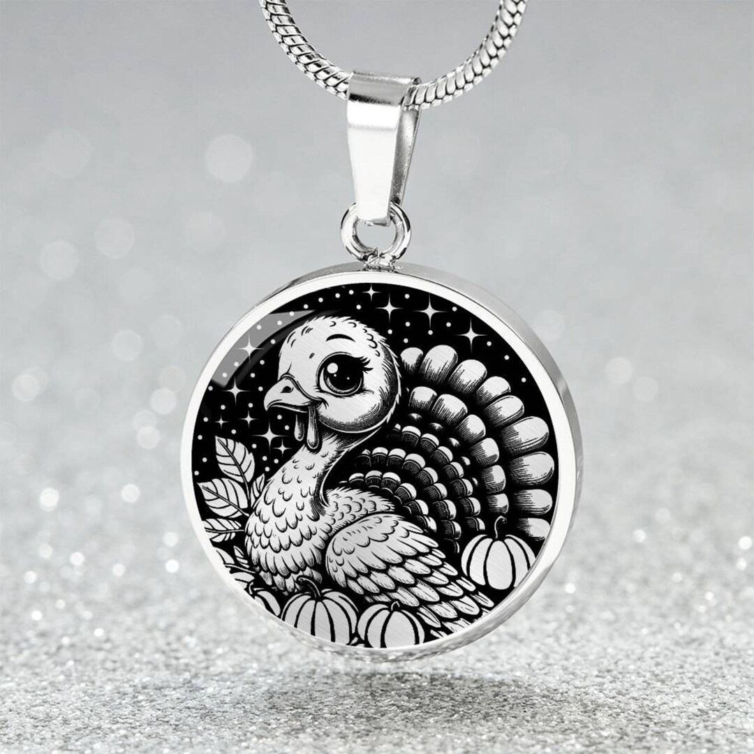 Turkey Necklace, Personalized Cute Animal Jewelry, 18K Gold Spirit ...