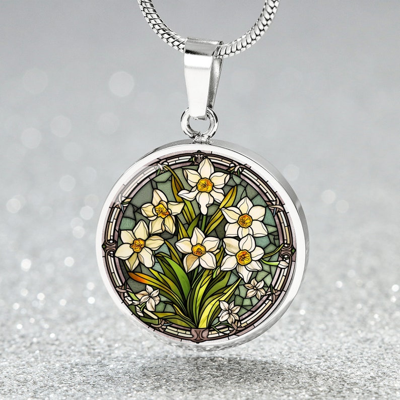 Jonquil Necklace, Bangle Bracelet or Keychain - Personalized March ...