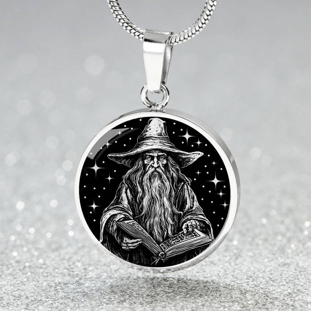 Wizard Necklace, Personalized 18K Gold Protection Fantasy Jewelry ...