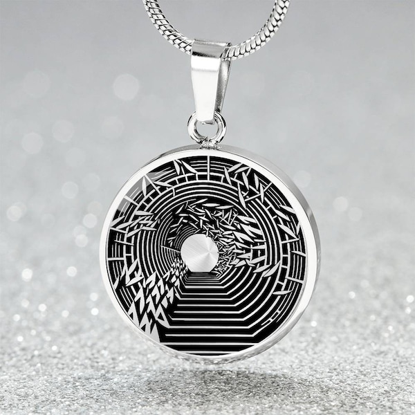 Gold Man in the Maze Pendant - Etsy