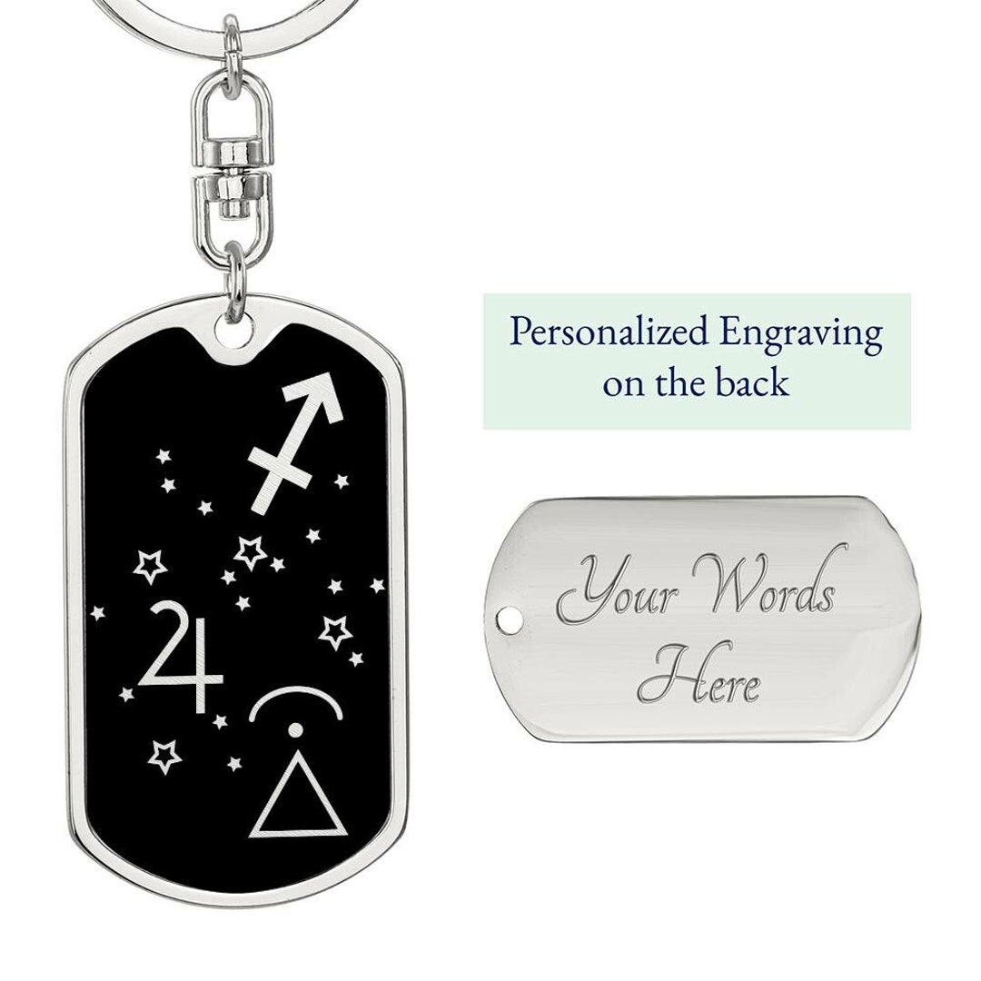 Personalized 18K Gold Charm Pendant Zodiac Sagittarius Keychain is the ...