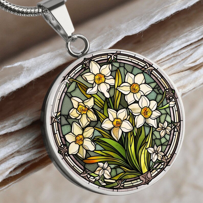 Jonquil Necklace, Bangle Bracelet or Keychain - Personalized March ...