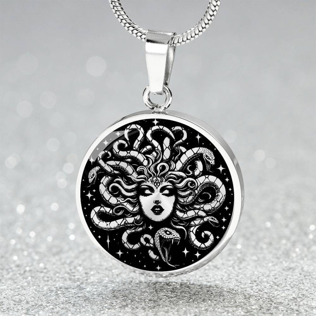 Medusa Necklace, Greek Mythology Jewelry Snake Pendant, Personalized ...