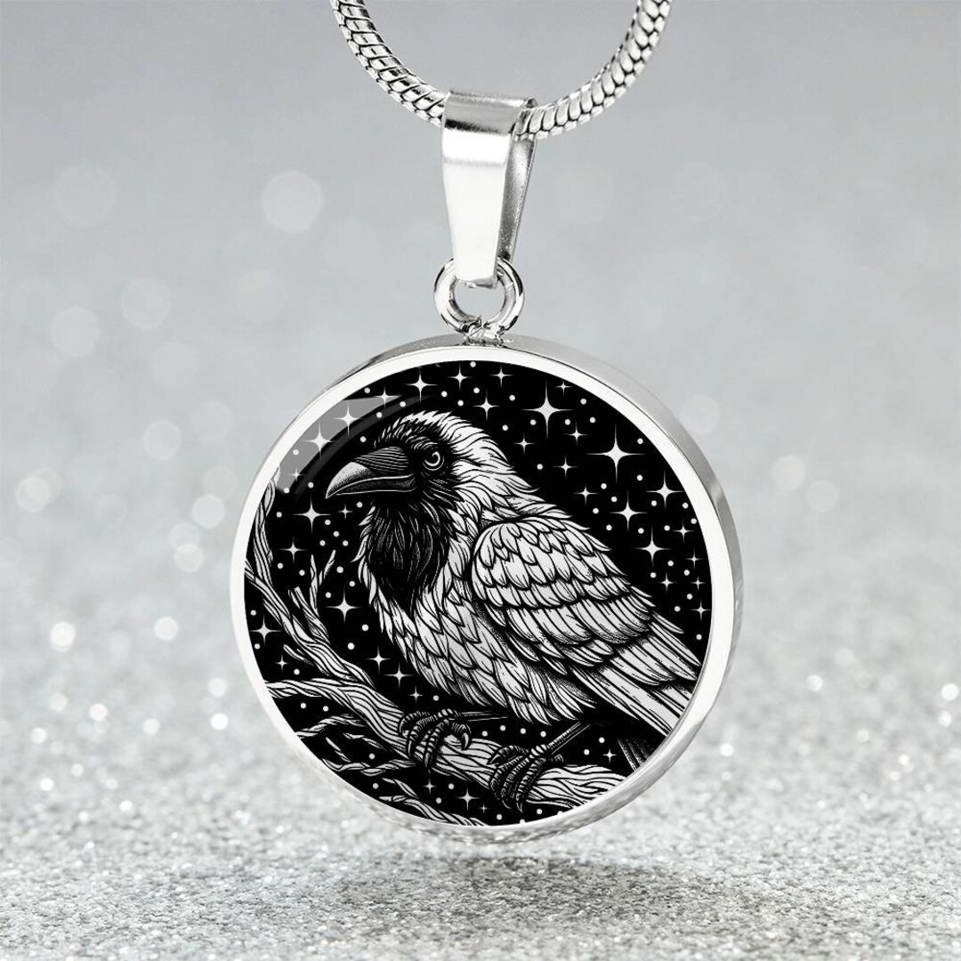 Raven Crow Pendant Necklace, Bracelet or Keychain - Personalized Spirit ...