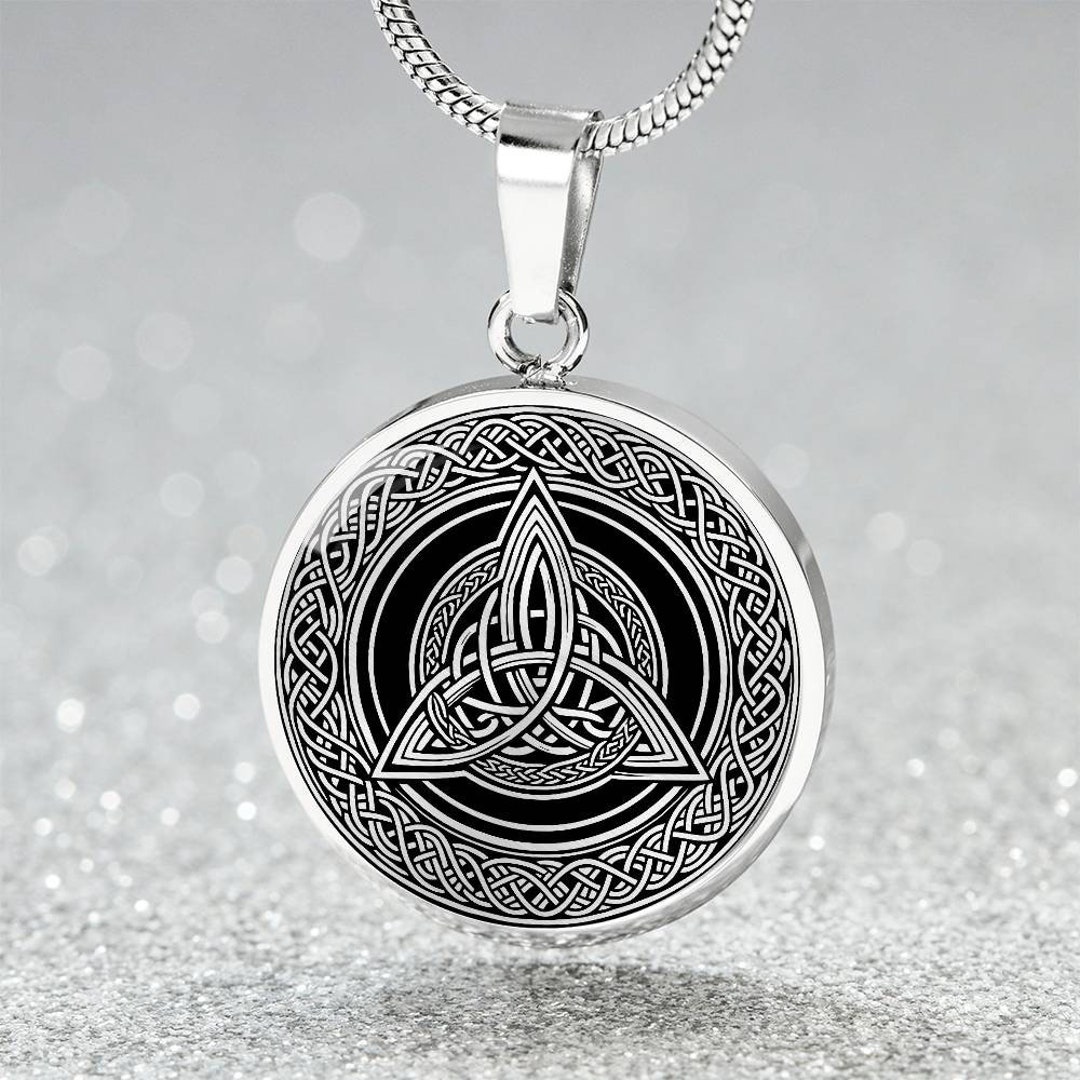 Triquetra Infinity Wicca Necklace, Personalized Trinity Knot Jewelry ...