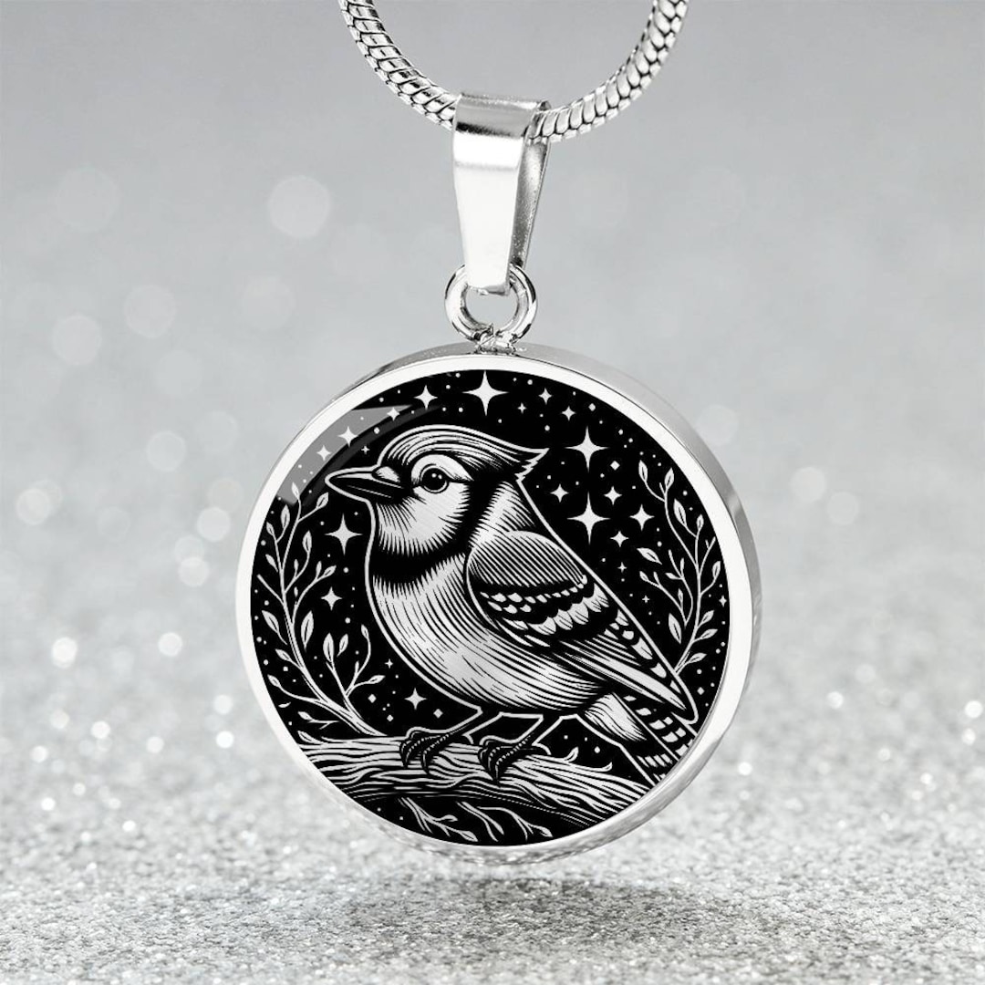 Blue Jay Pendant Necklace, Bangle Bracelet or Keychain - Personalized ...