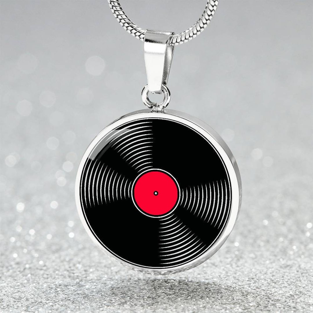 Custom Vinyl Records Necklace Music Charm Necklace Red Gift for ...