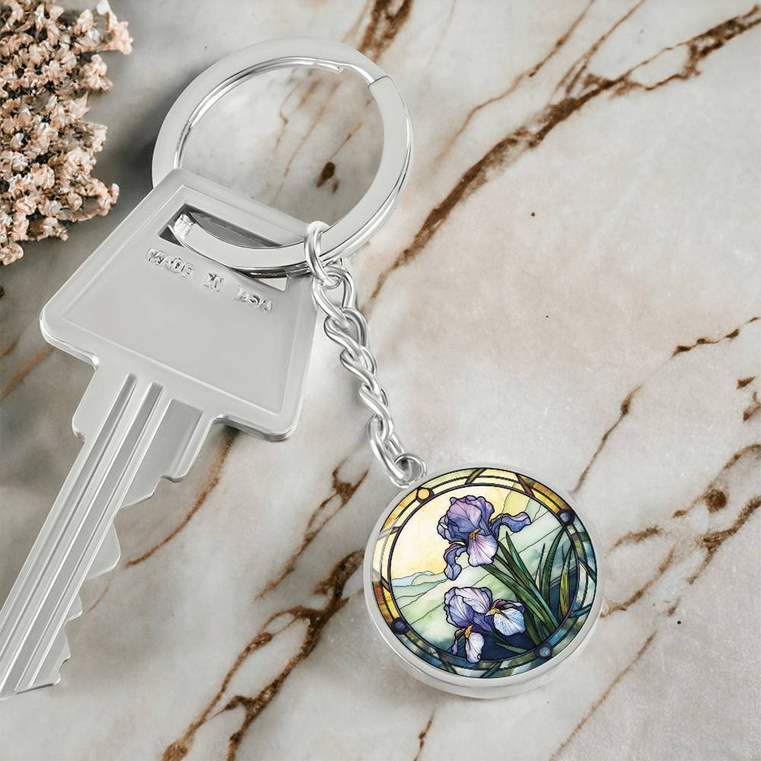 Iris Keychain, Necklace or Bracelet - Personalized February Birth ...