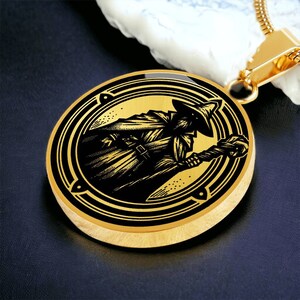 Wizard Necklace, Personalized Fantasy Jewelry, Engraved Black Mage ...