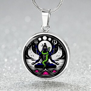Lord Shiva Necklace, Personalized Hindu Protection Charm Pendant, Gold ...