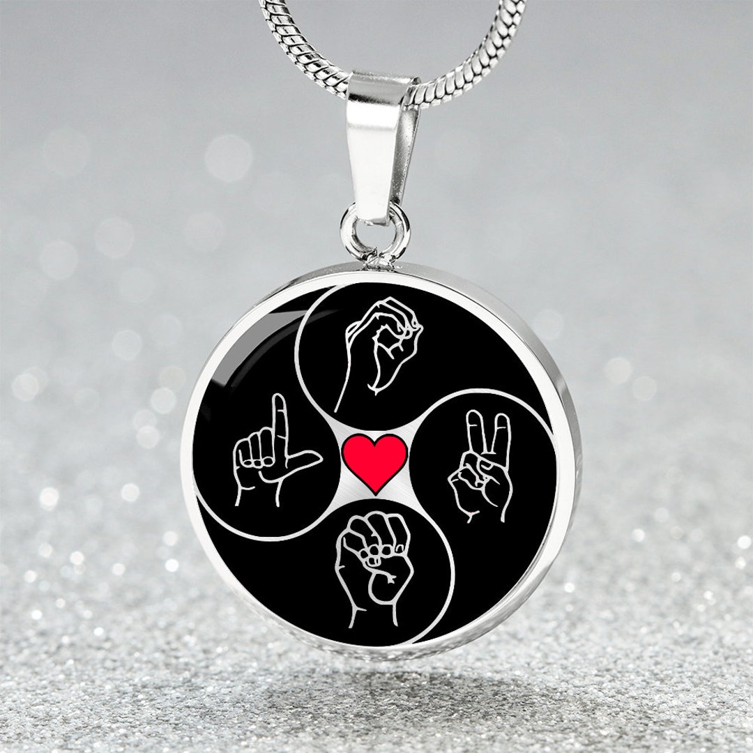 Sign Language Necklace - Gold Love Pendant - Sign Language Jewelry Gift ...