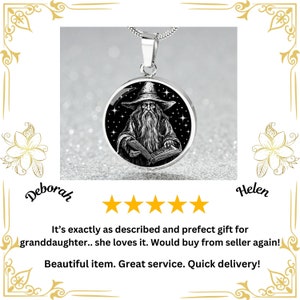 Wizard Necklace, Personalized 18K Gold Protection Fantasy Jewelry ...